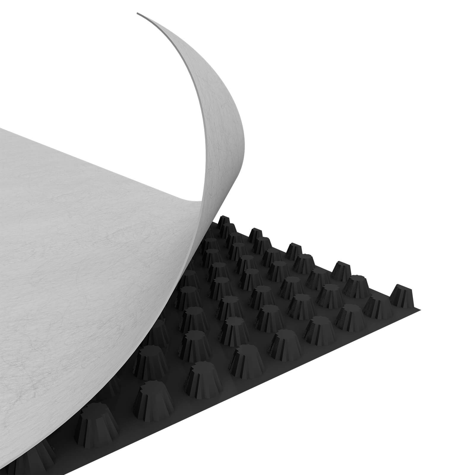 Hoch druckbeständige Drainagebahn