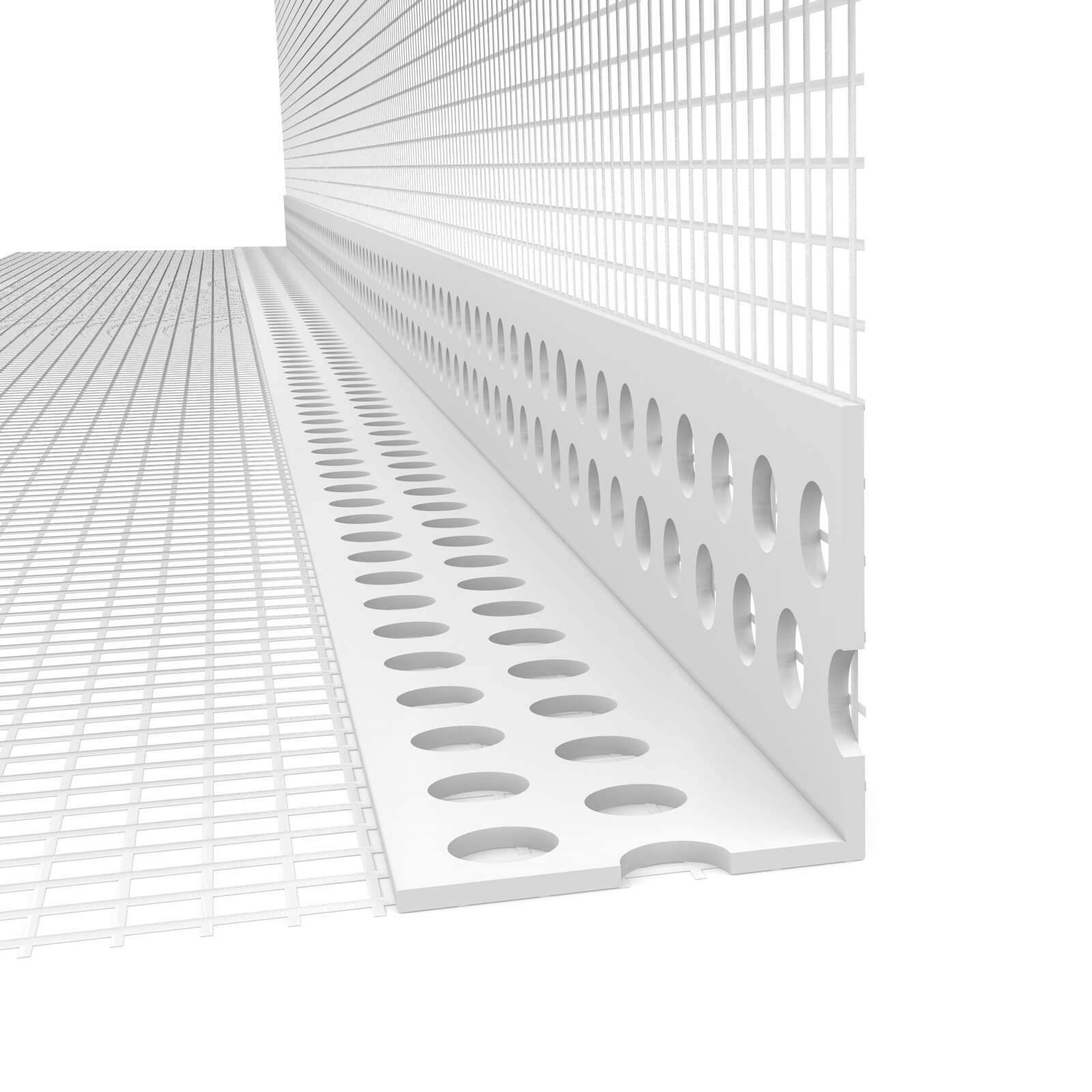 Hart-PVC-Eck-Leiste mit WDVS-Gewebe & flexiblem Winkel