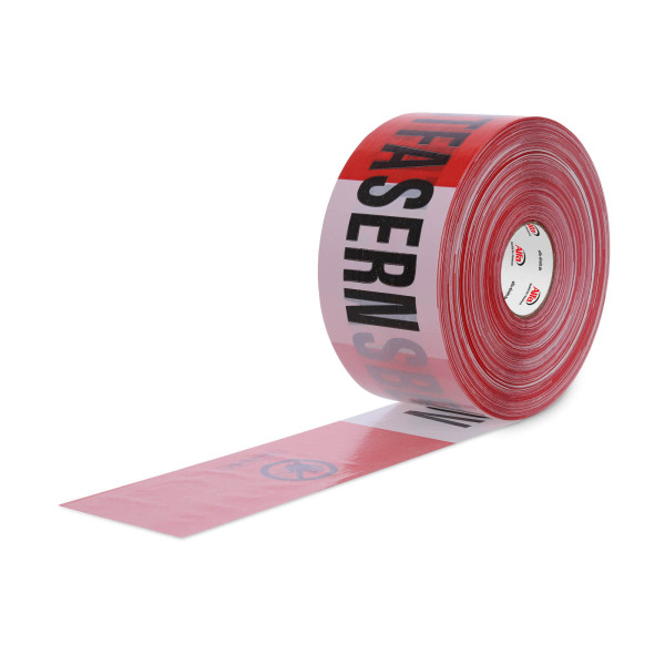 Extrem stabiles Absperrband mit Asbestfaser-Aufdruck